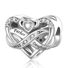 Father & Daughter Infinity Heart Charm – Charm-ing Jewellery